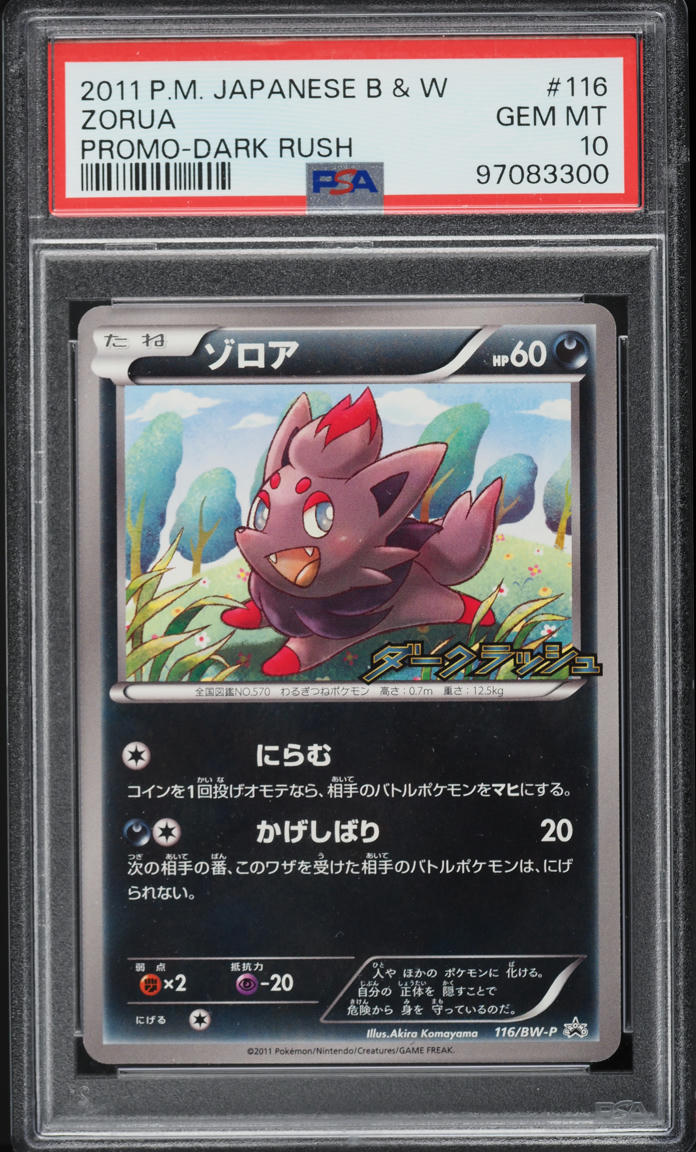 2011 POKEMON JAPANESE BLACK & WHITE PROMO DARK RUSH ZORUA #116 PSA 10 ...