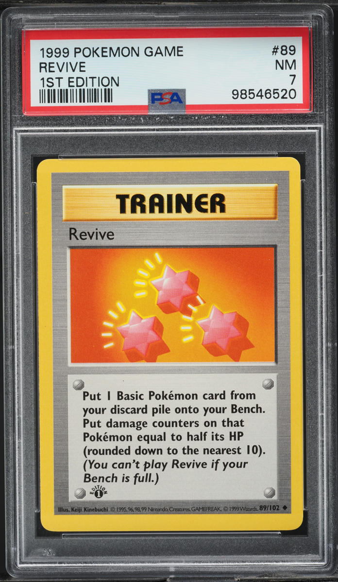 1999 POKEMON BASE SET SHADOWLESS 1ST EDITION REVIVE #89 PSA 7 NRMT ...