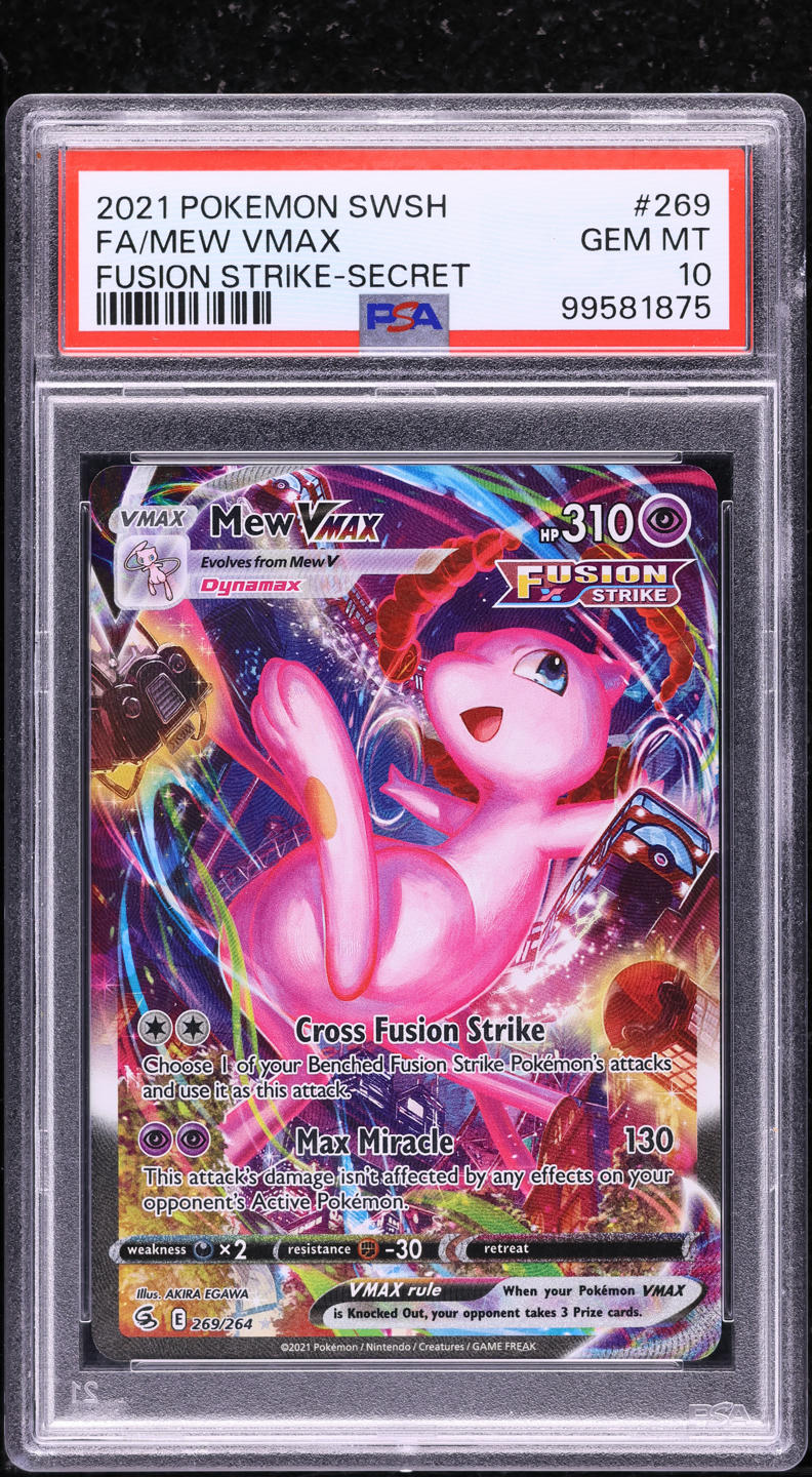 2021 POKEMON SWORD & SHIELD FULL ART MEW VMAX #269 PSA 10 GEM MINT ...