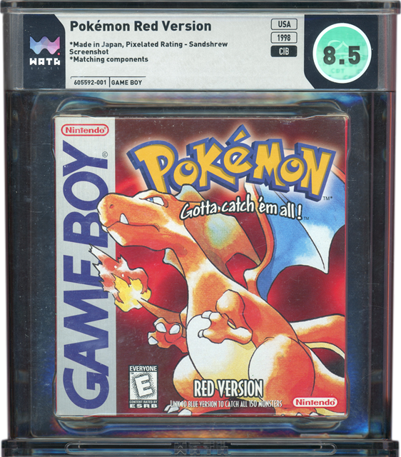 1998 POKEMON RED VERSION SANDSHREW NINTENDO GAME BOY GB WATA 8.5 CIB ...