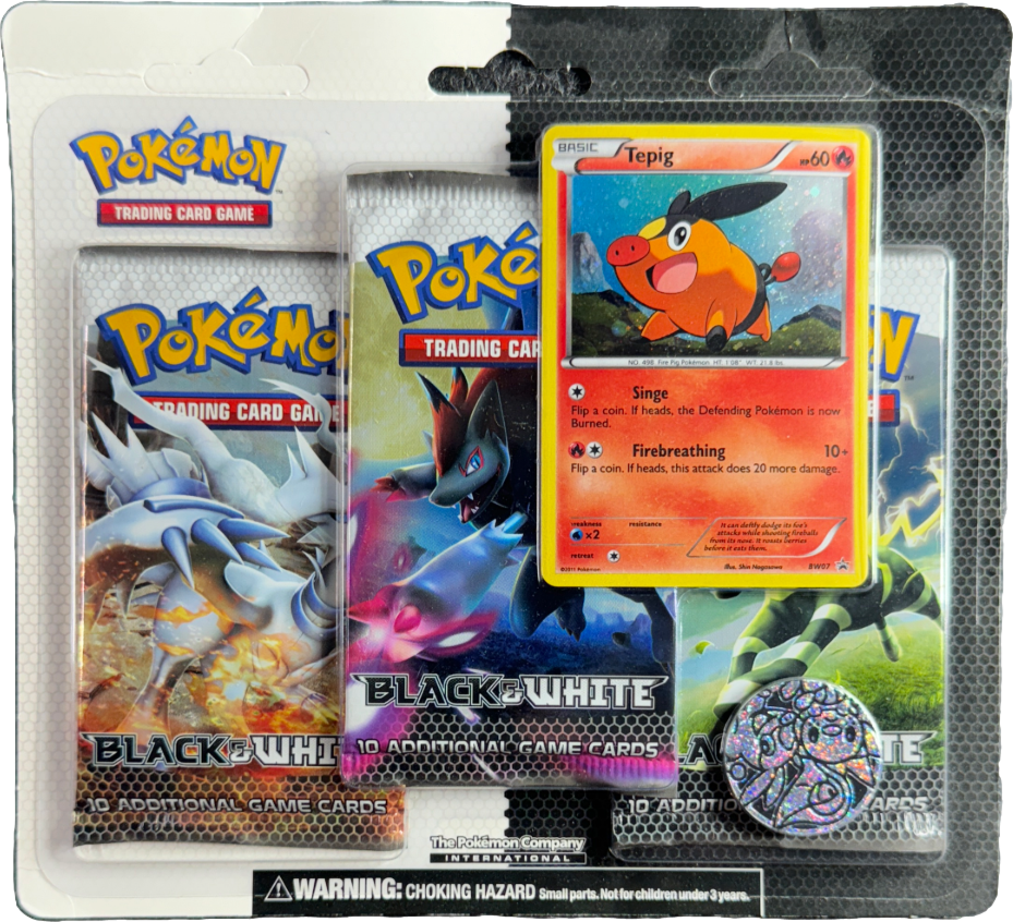2011 POKEMON BW BLACK & WHITE TEPIG TRIPLE BLISTER PACK SEALED *GENERI ...